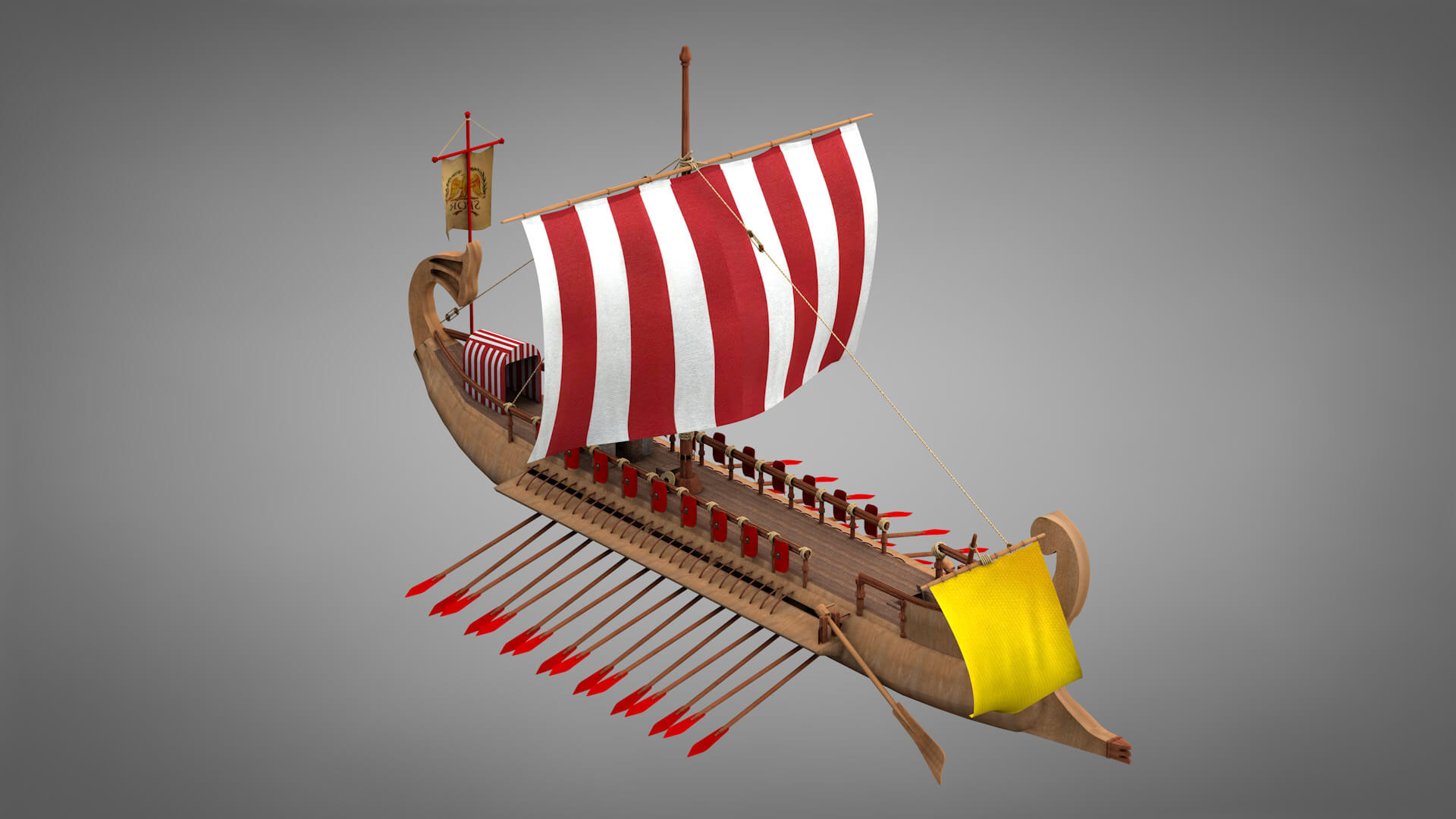 Caesar Bireme Romana - 3D Model by renatodalle