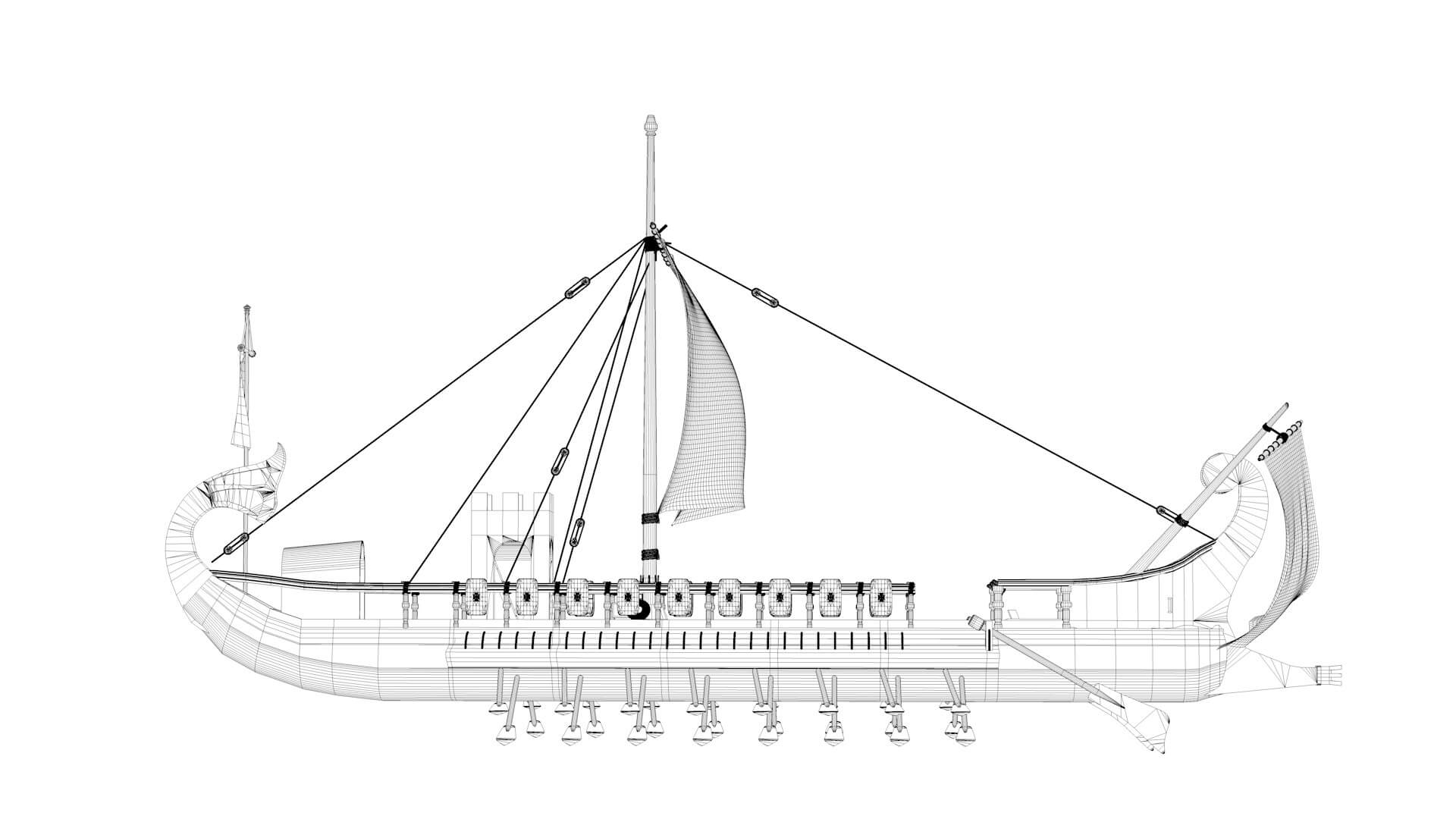 Caesar Bireme Romana - 3D Model by renatodalle