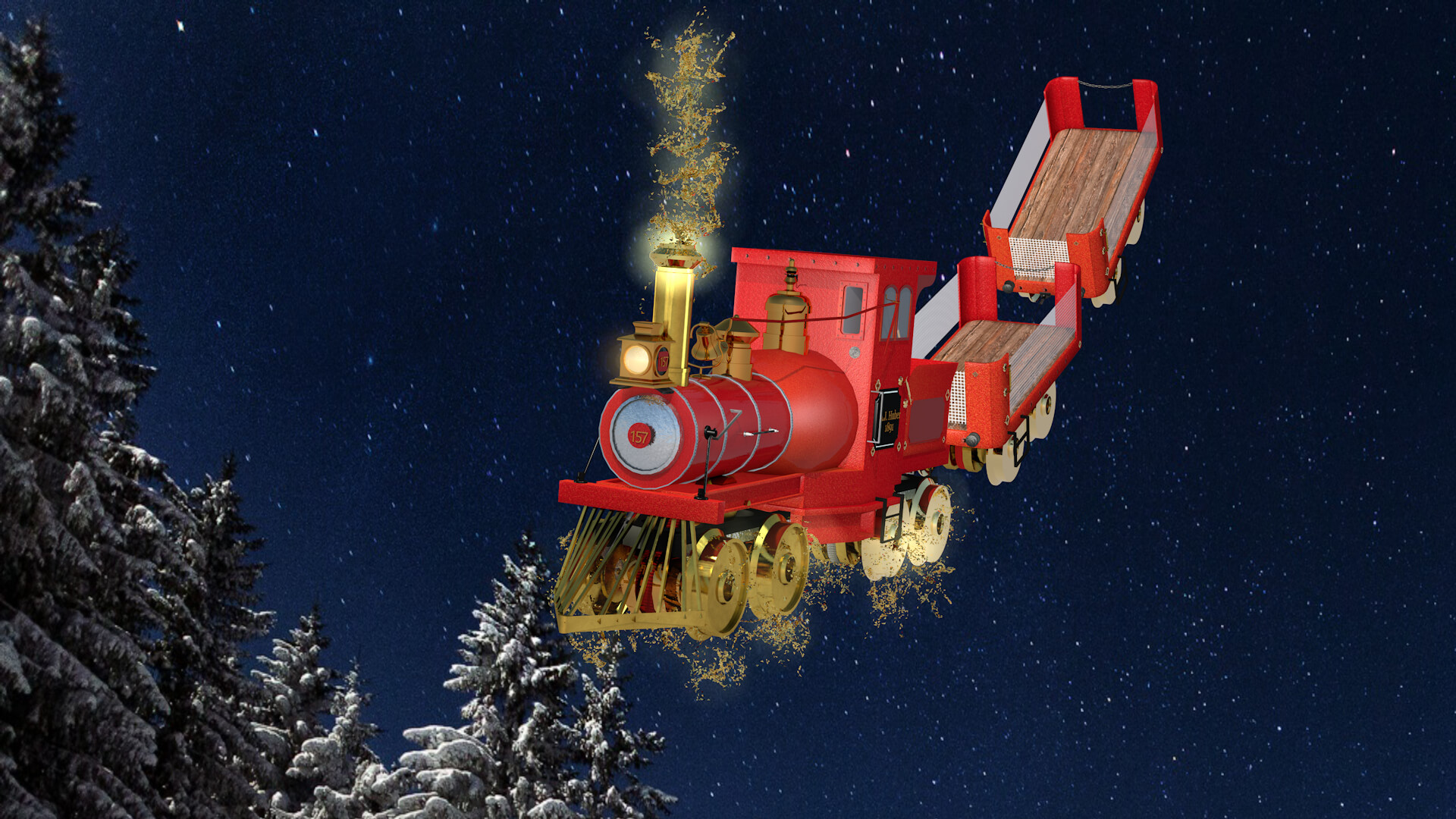 Christmas Express Red - 3D Model by renatodalle