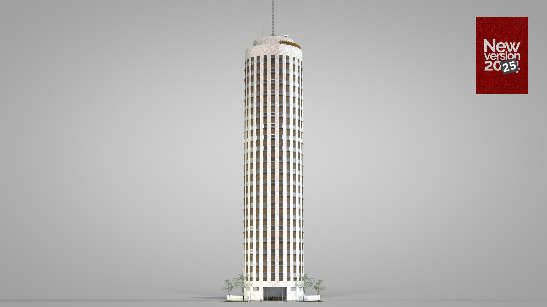 Commercial Cylindrical Building - 3D Model by renatodalle