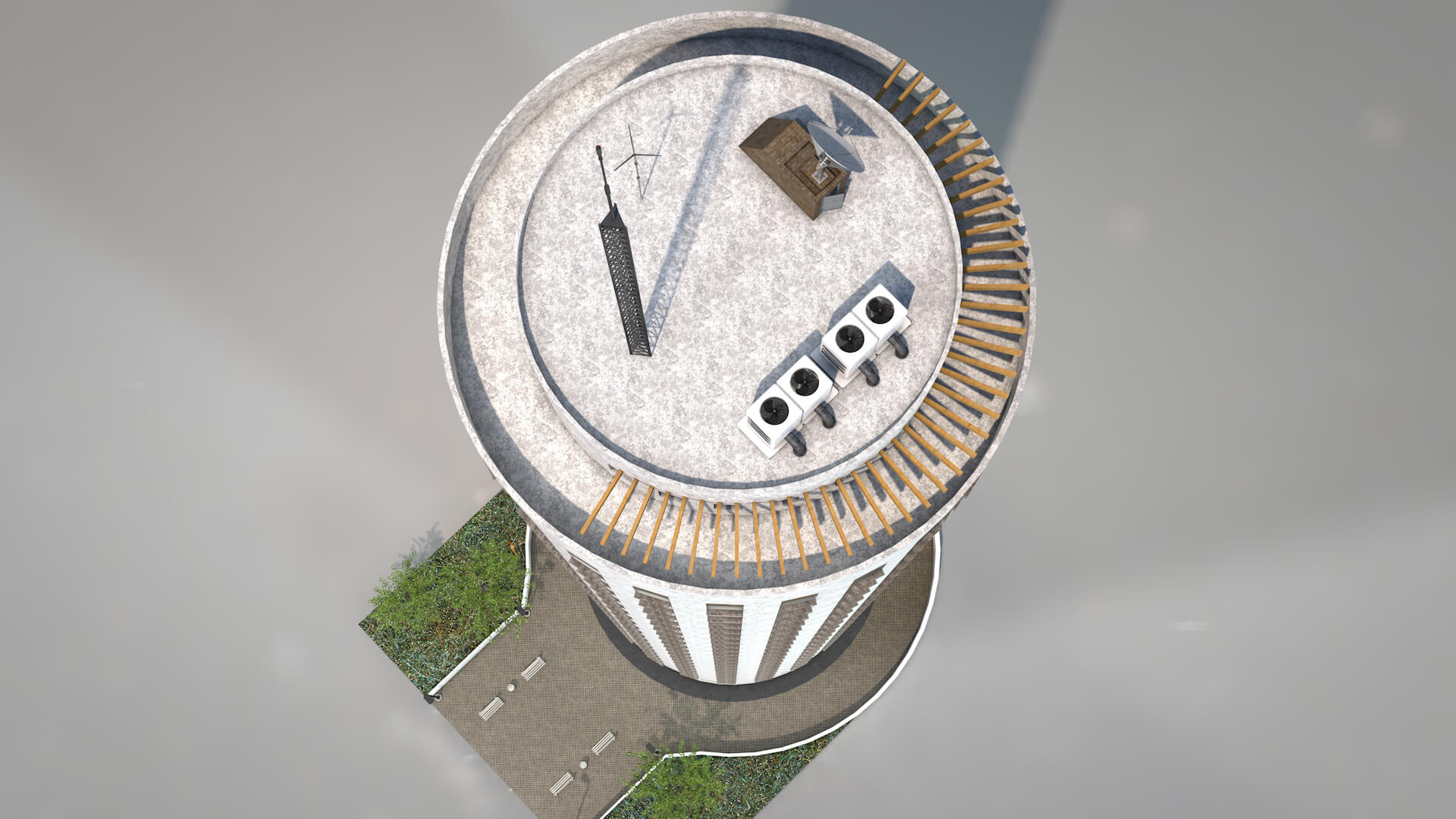 Commercial Cylindrical Building - 3D Model by renatodalle