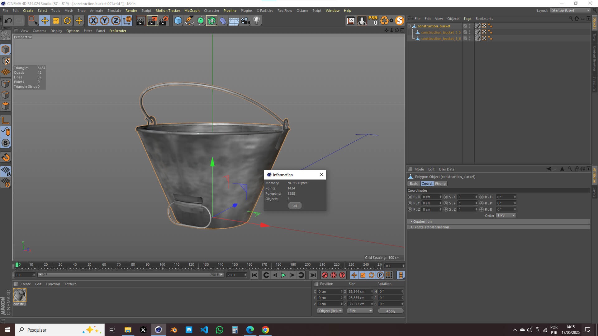 Construction Bucket - 3D Model by renatodalle