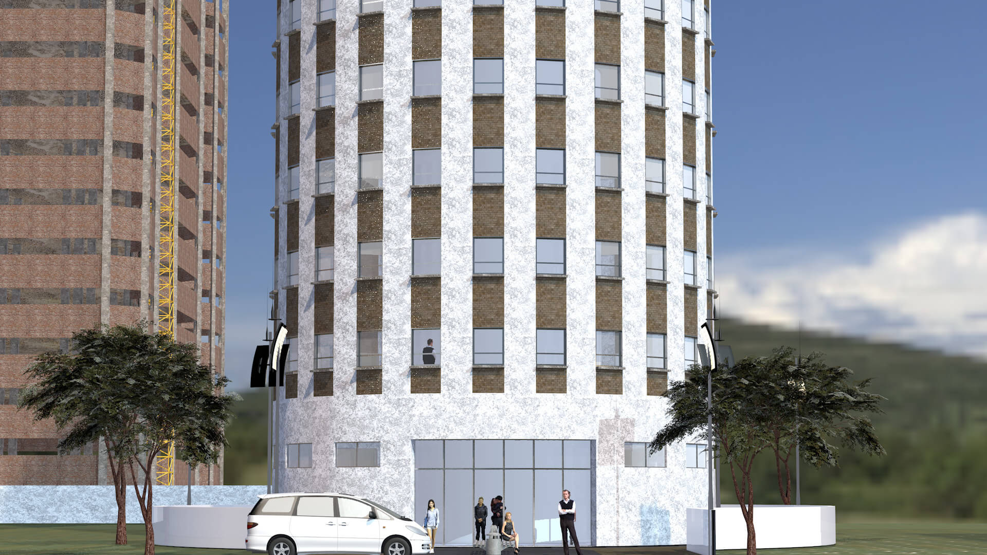 Cylindrical Building - 3D Model by renatodalle