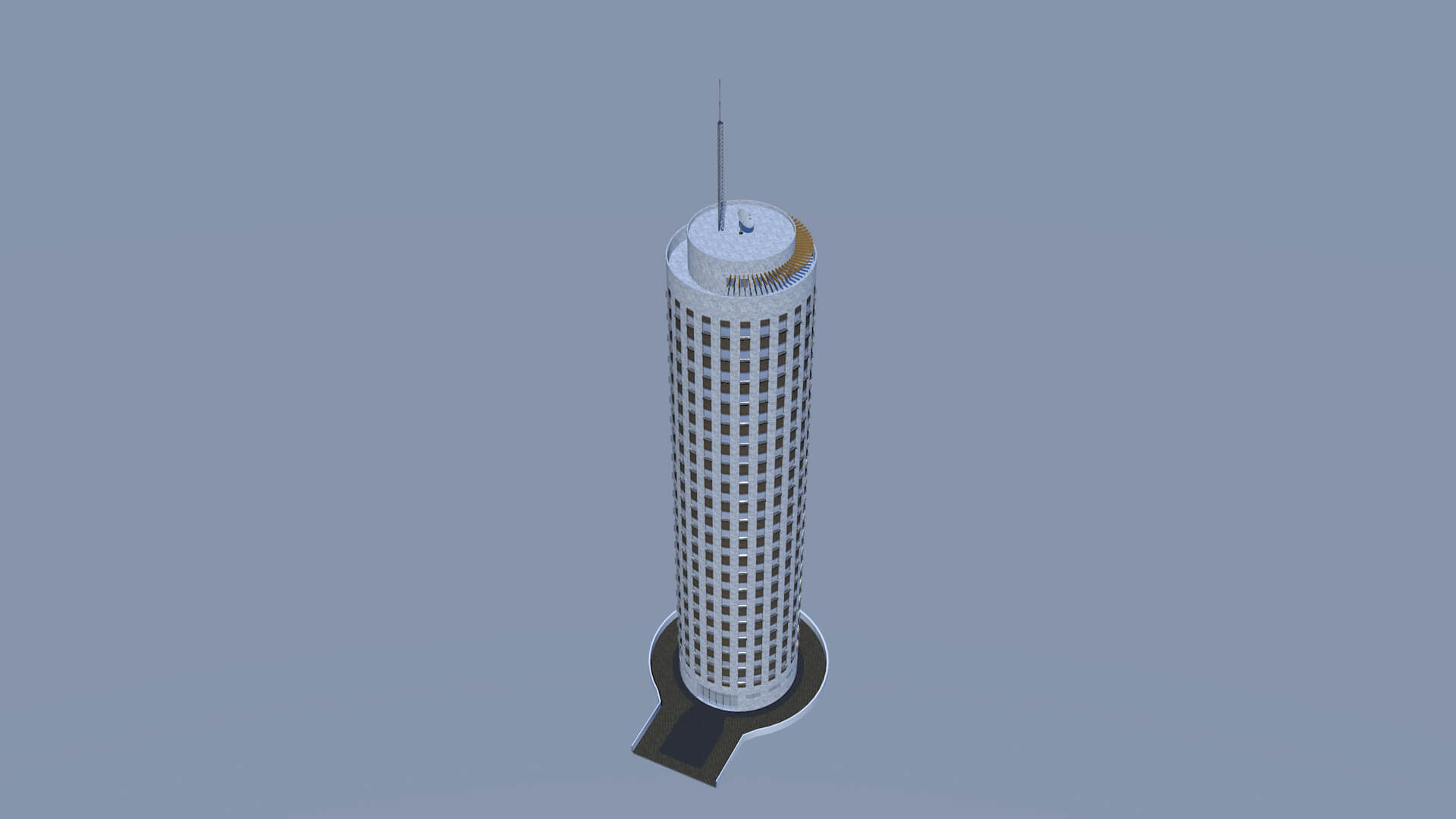 Cylindrical Building - 3D Model by renatodalle