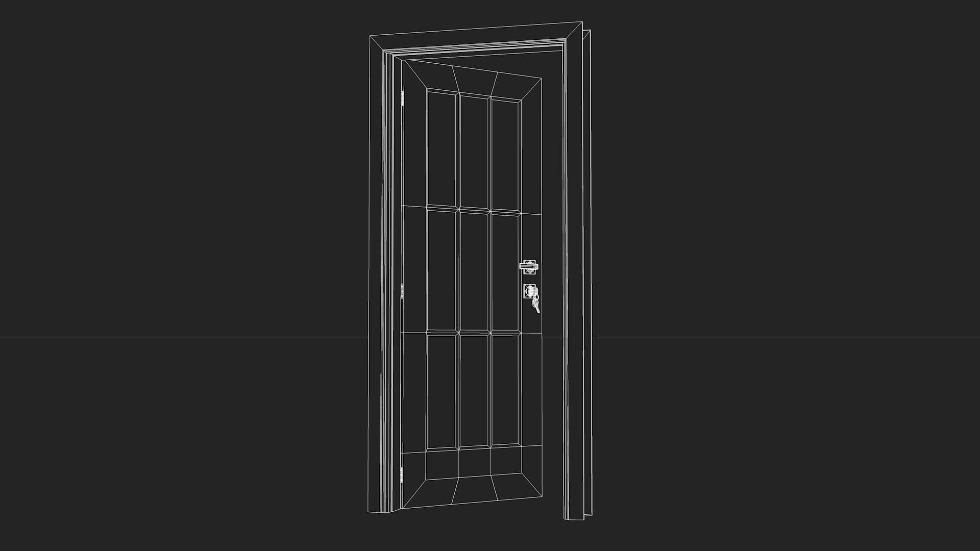 Door - Kitchen Glass Door 3D Model by renatodalle