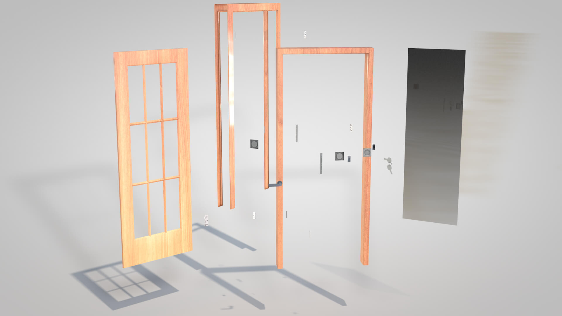 Door - Kitchen Glass Door 3D Model by renatodalle