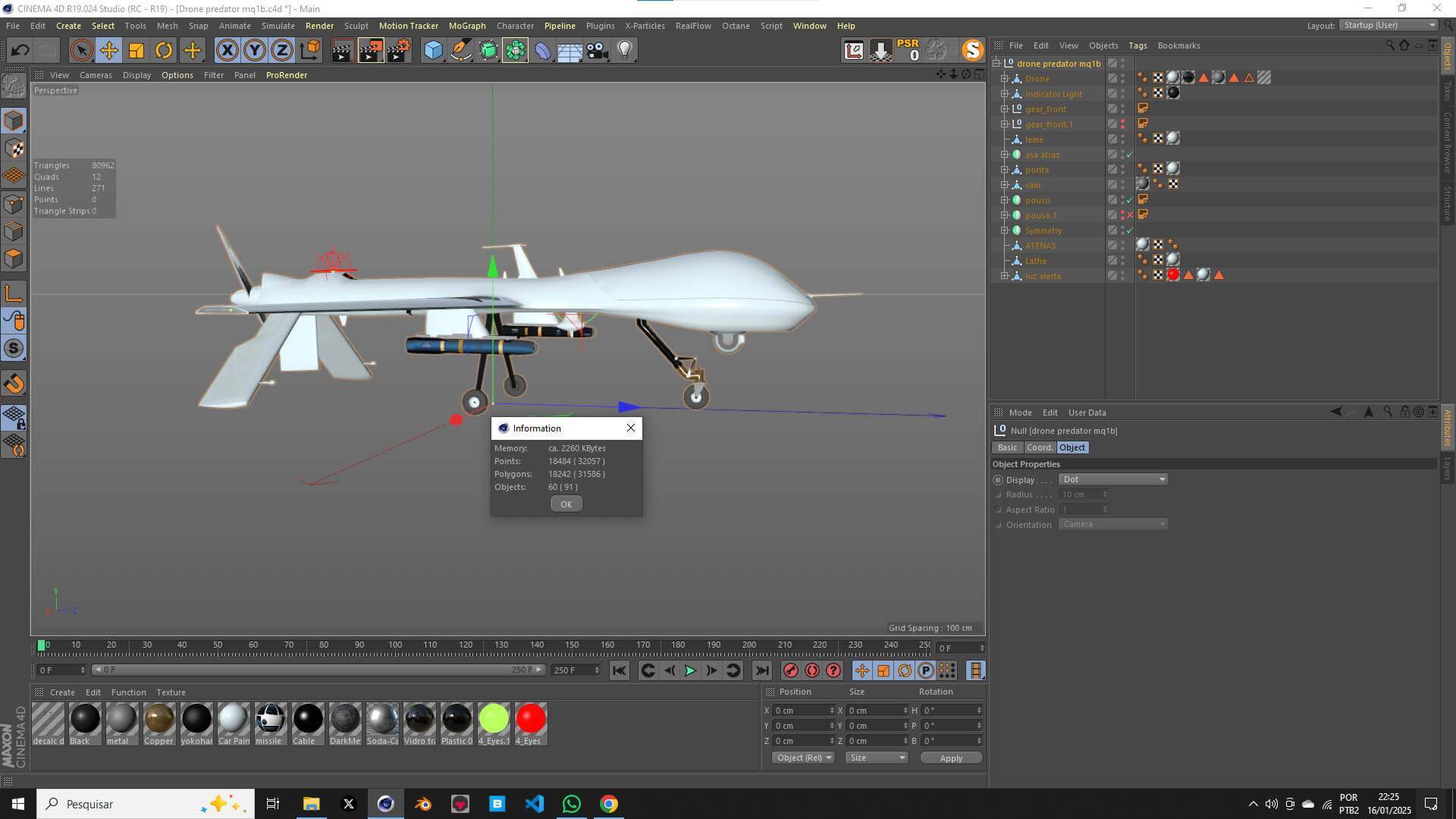 Drone Military Predator Mq-1B 3D Model by renatodalle