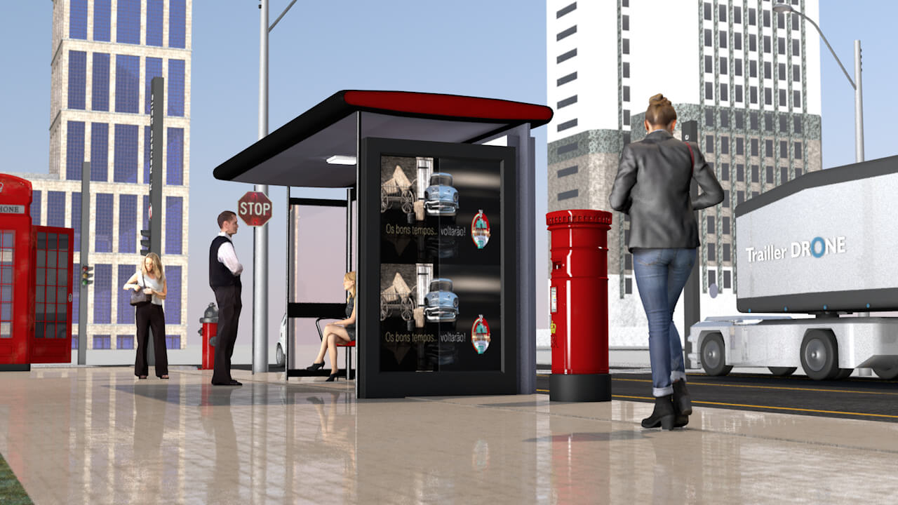 English Bus Stop - 3D Model by renatodalle
