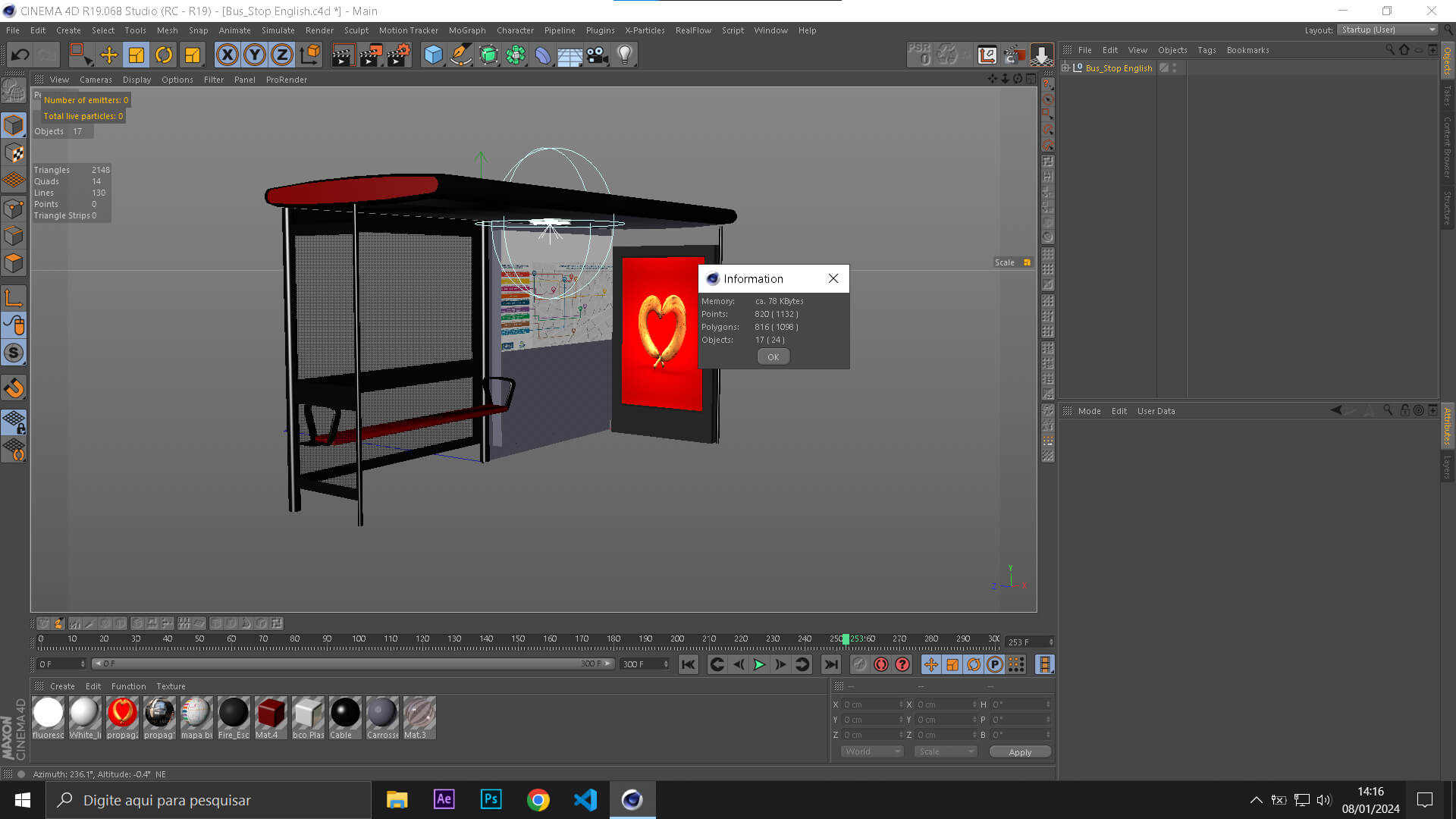 English Bus Stop - 3D Model by renatodalle