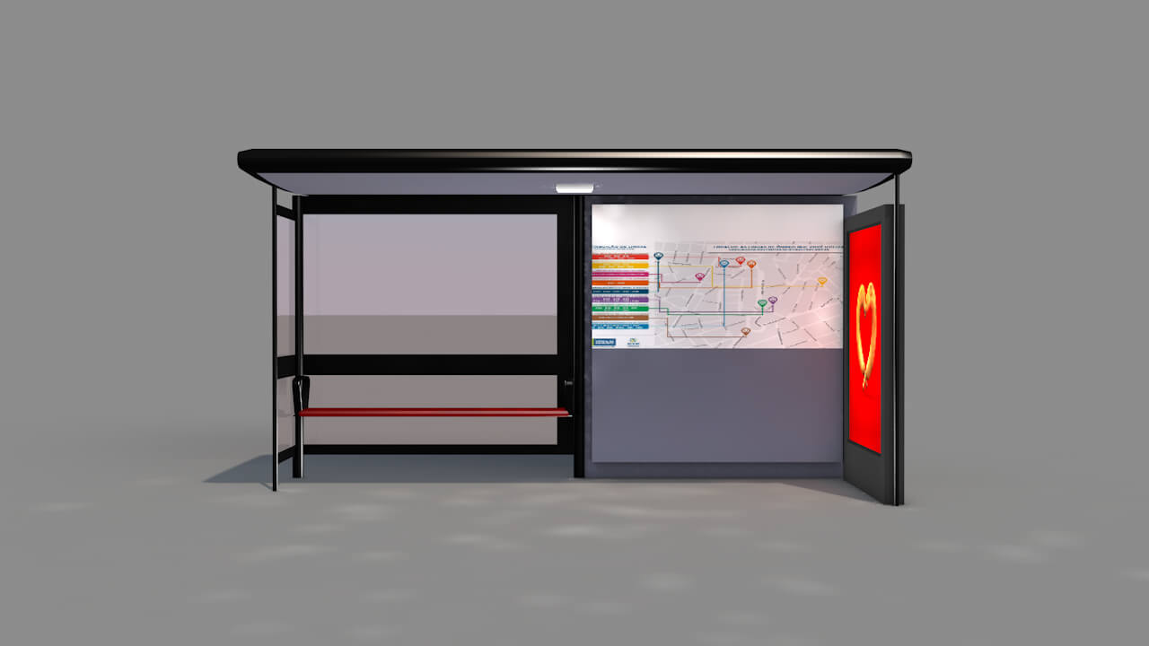 English Bus Stop - 3D Model by renatodalle