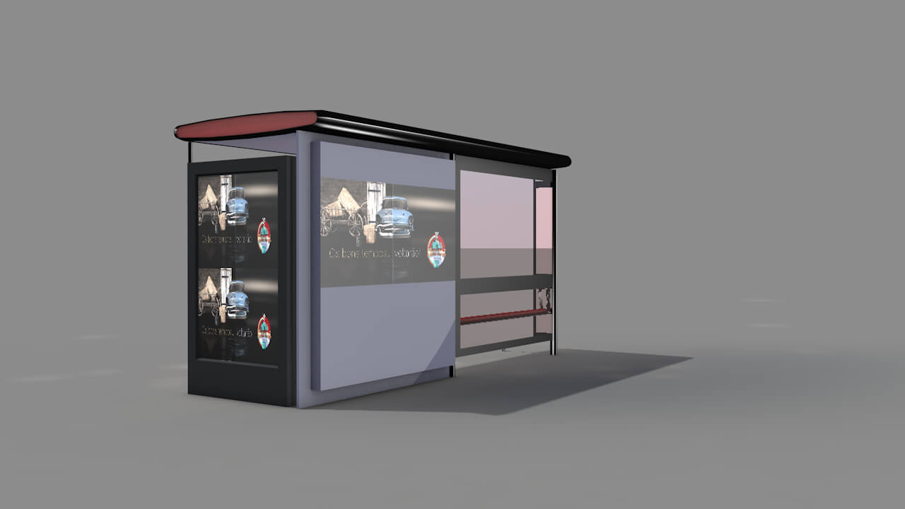 English Bus Stop - 3D Model by renatodalle