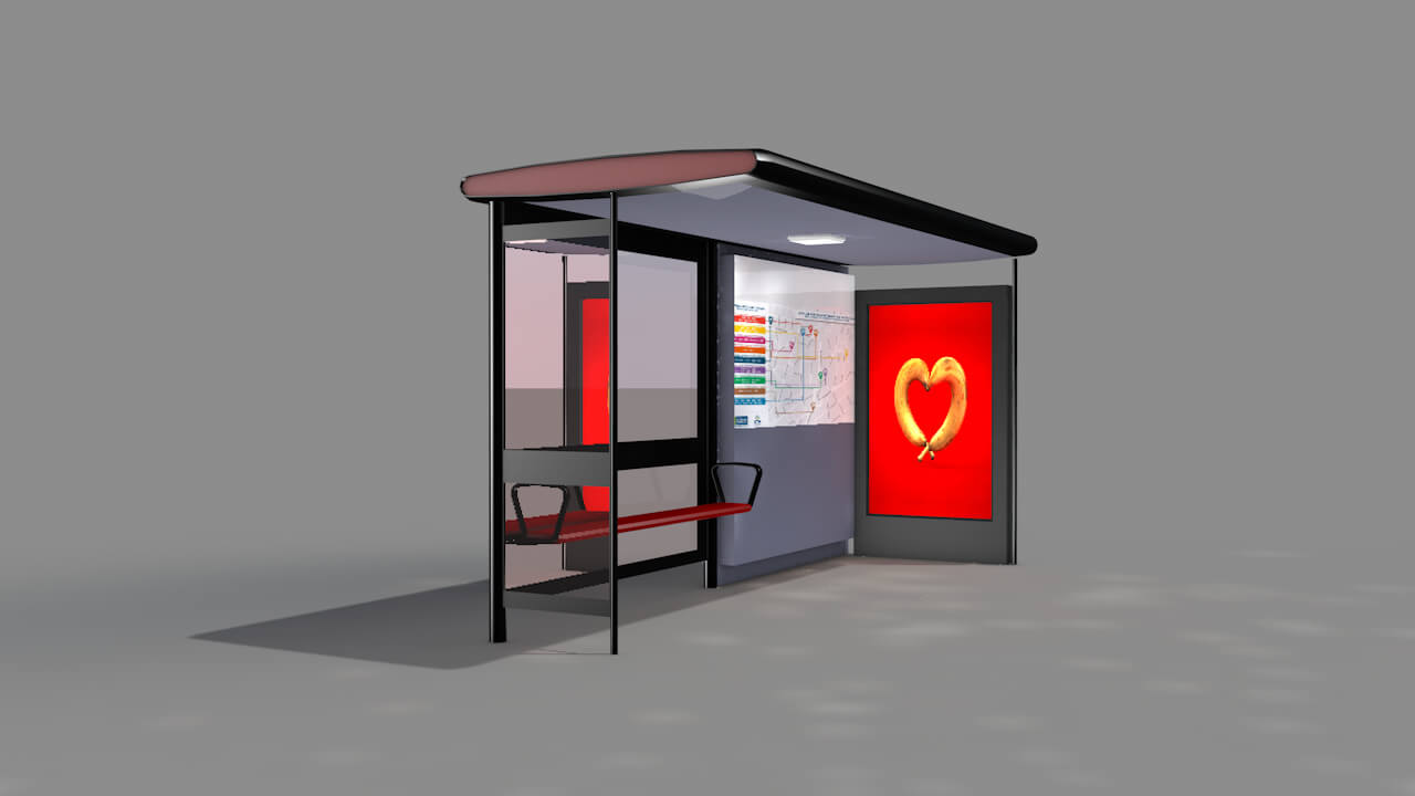 English Bus Stop - 3D Model by renatodalle