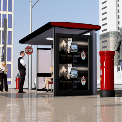 English Bus Stop - 3D Model by renatodalle