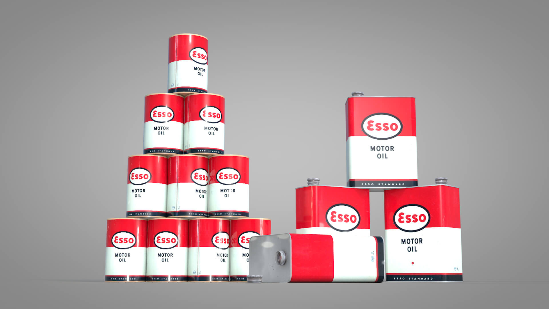 Esso Engine Oil Can - 3D Model by renatodalle