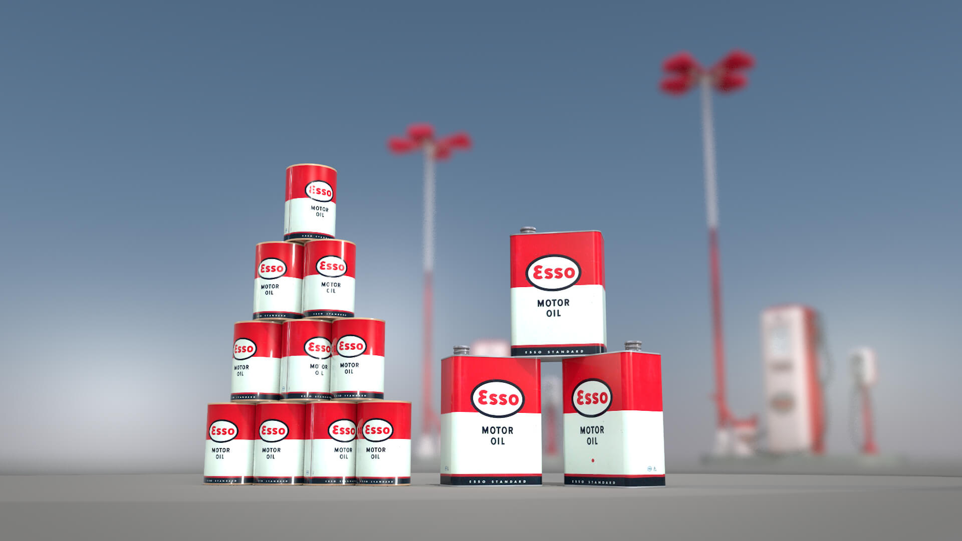 Esso Engine Oil Can - 3D Model by renatodalle