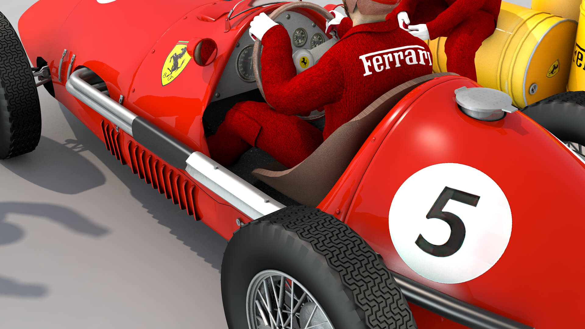 Ferrari 500 F2 1952 and Team - 3D Model by renatodalle