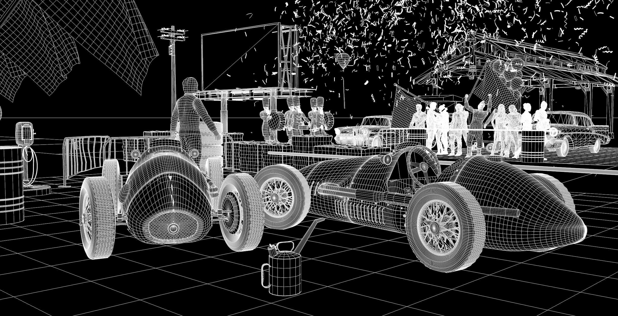 Ferrari 500 F2 1952 and Team - 3D Model by renatodalle