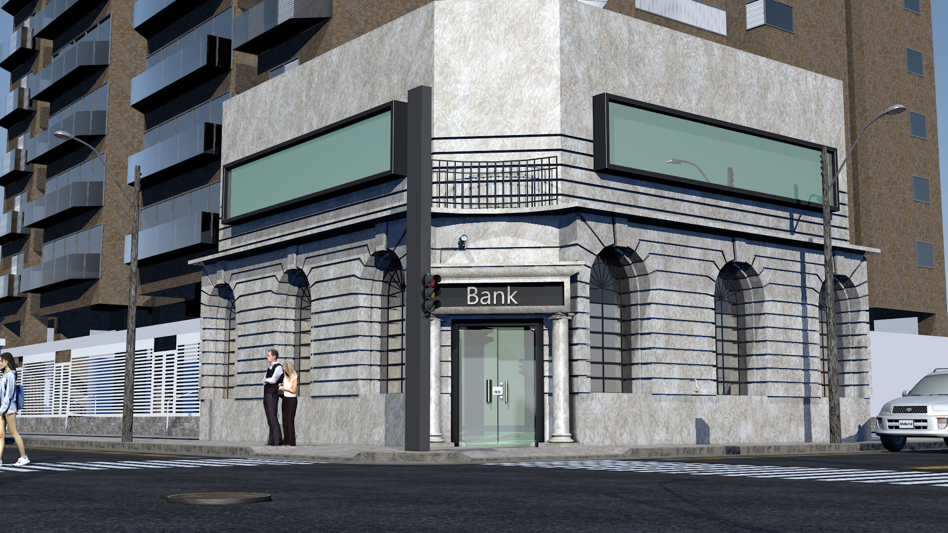 Financial Bank - 3D Model by renatodalle