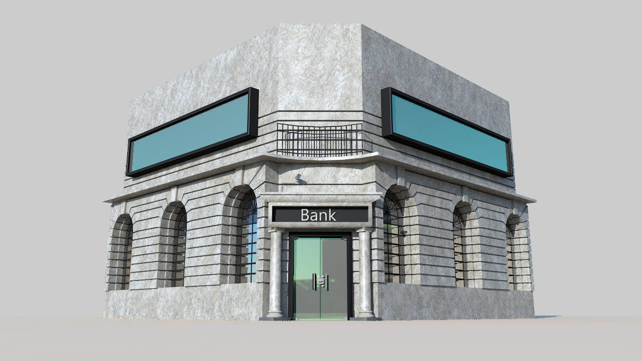 Financial Bank - 3D Model by renatodalle