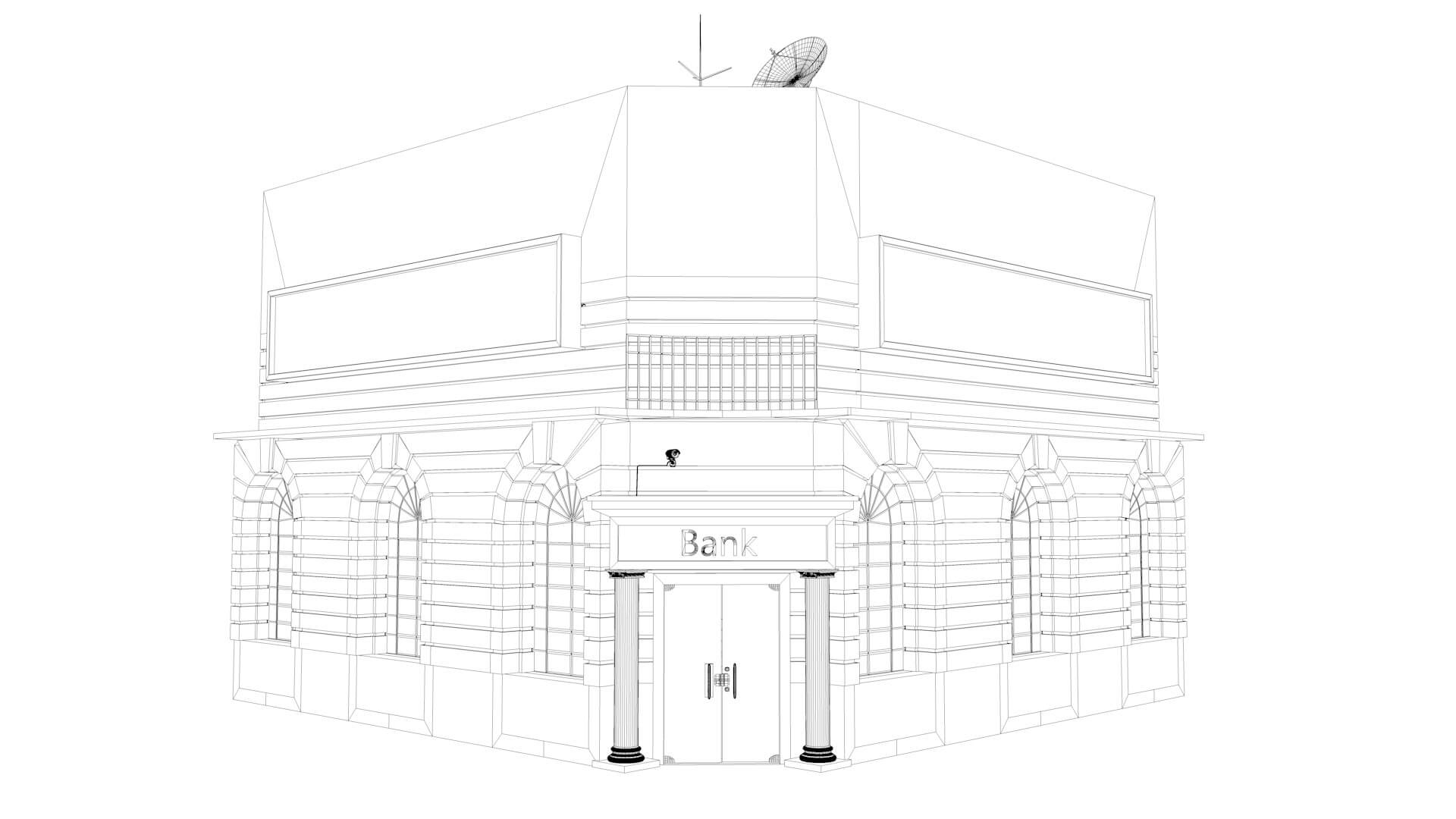Financial Bank - 3D Model by renatodalle