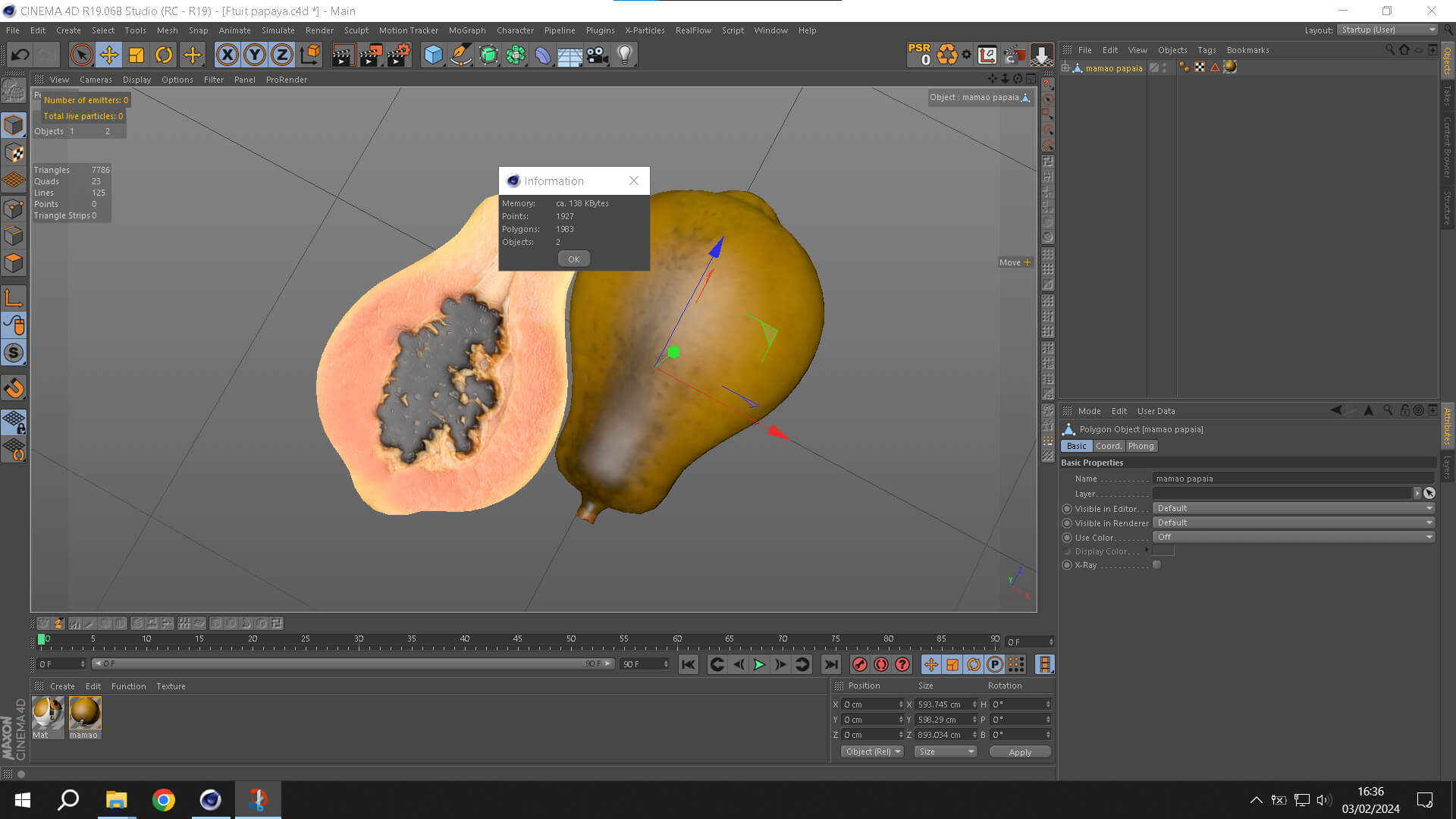 Fruit Papaya - 3D Model by renatodalle