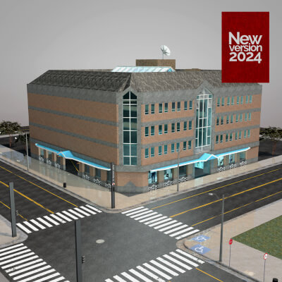 Square Building 21 - 3D Model by renatodalle