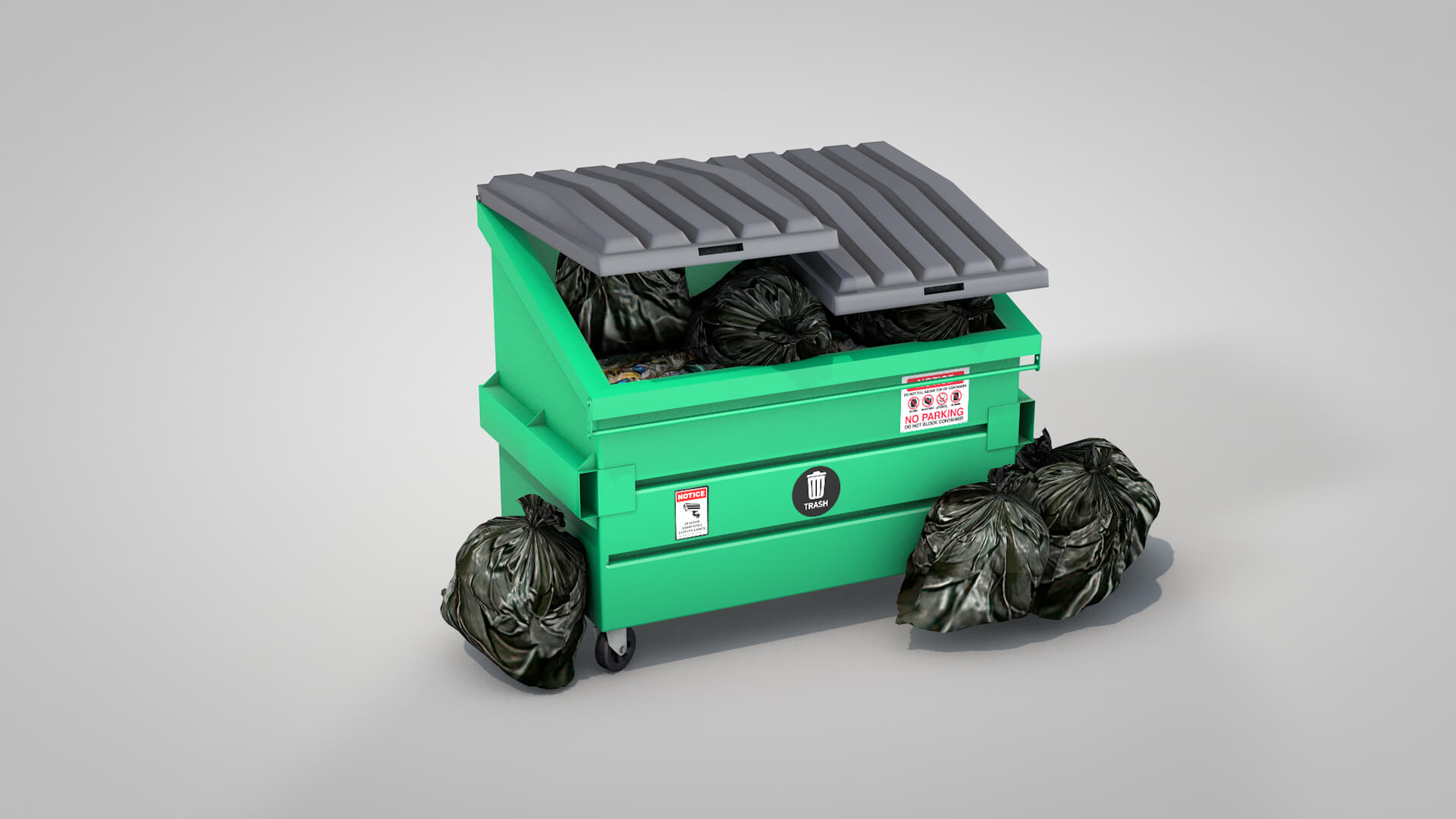 Garbage Container - 3D Model by renatodalle