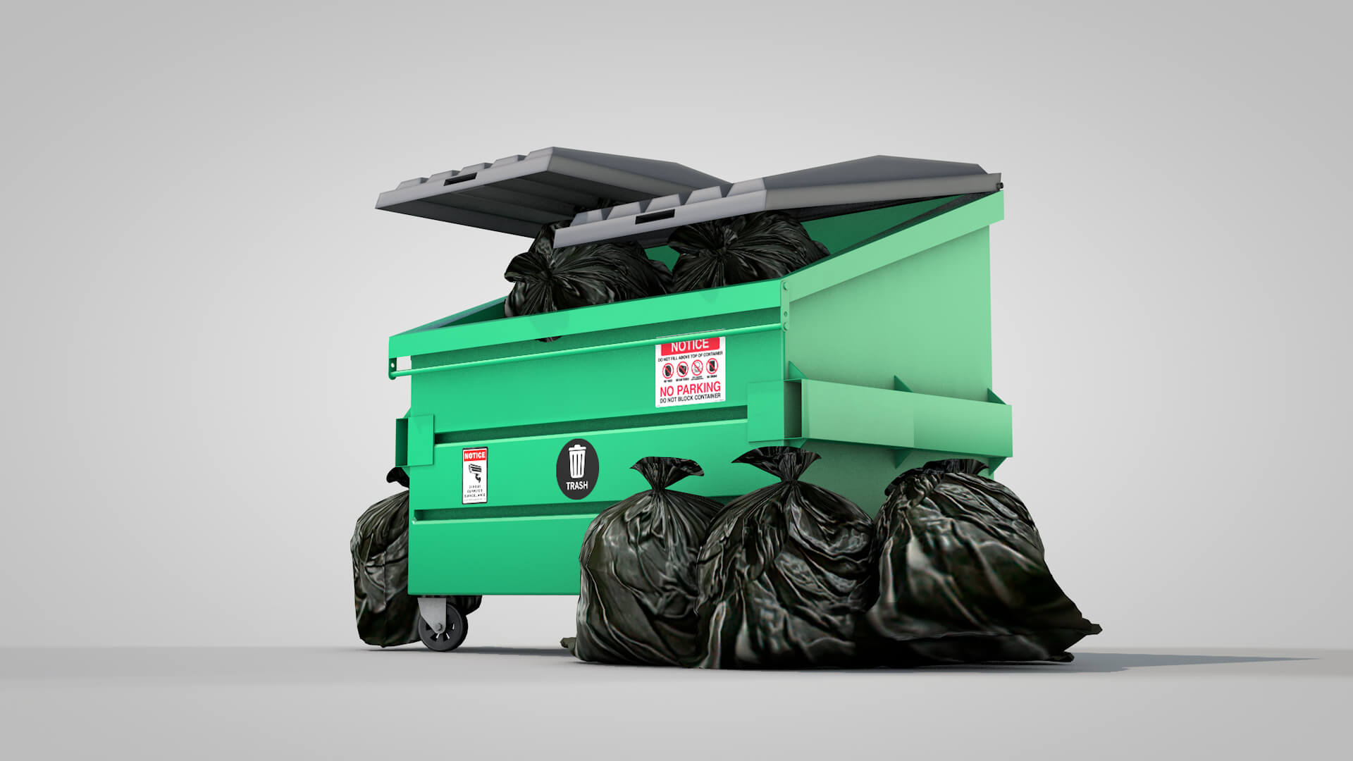 Garbage Container - 3D Model by renatodalle