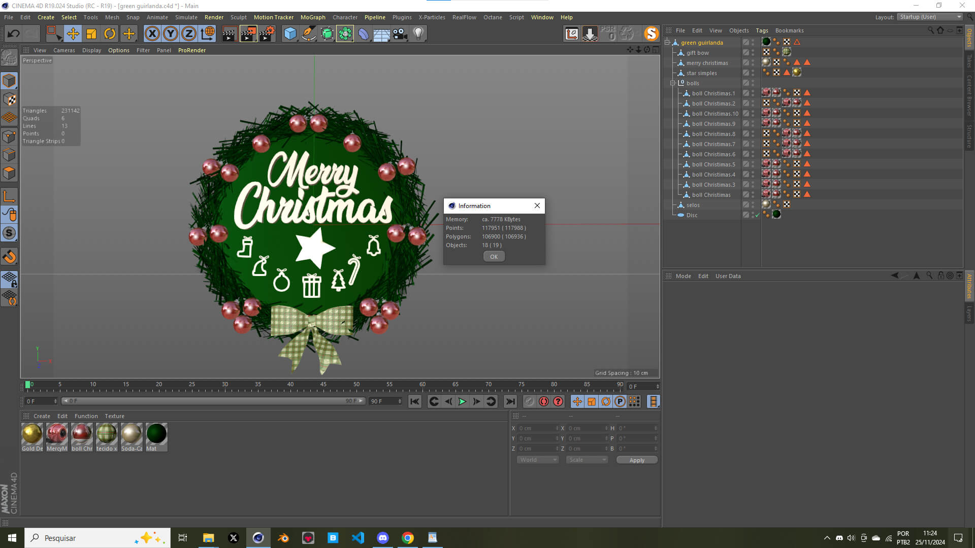 Green Garland - 3D Model by renatodalle