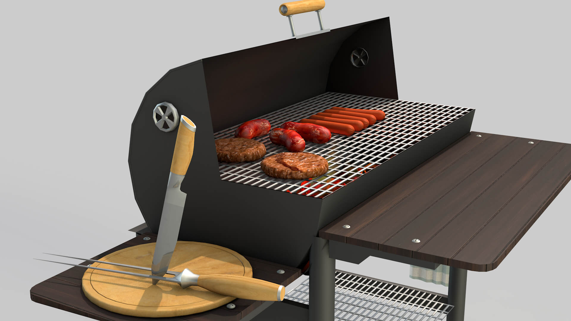 Grill Barbecue Steam - 3D Model by renatodalle