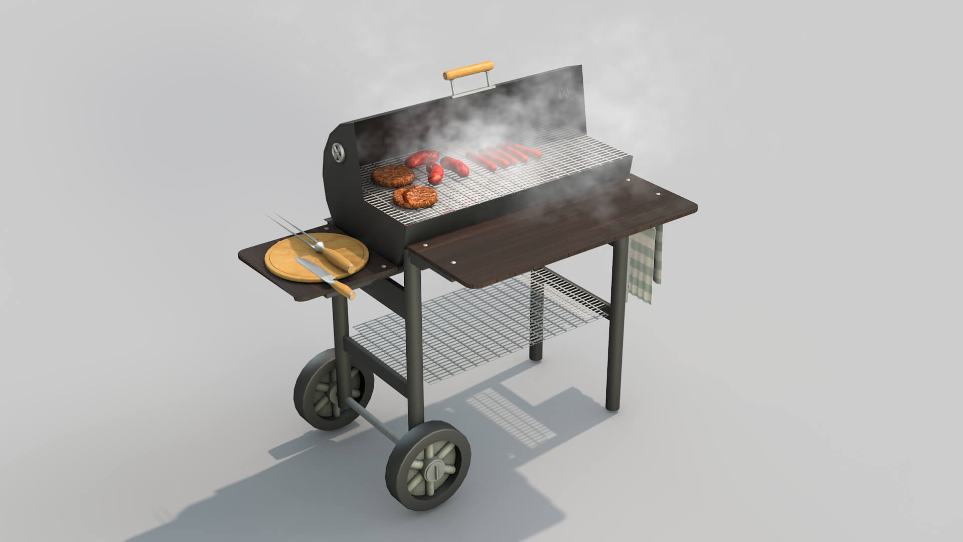 Grill Barbecue Steam - 3D Model by renatodalle