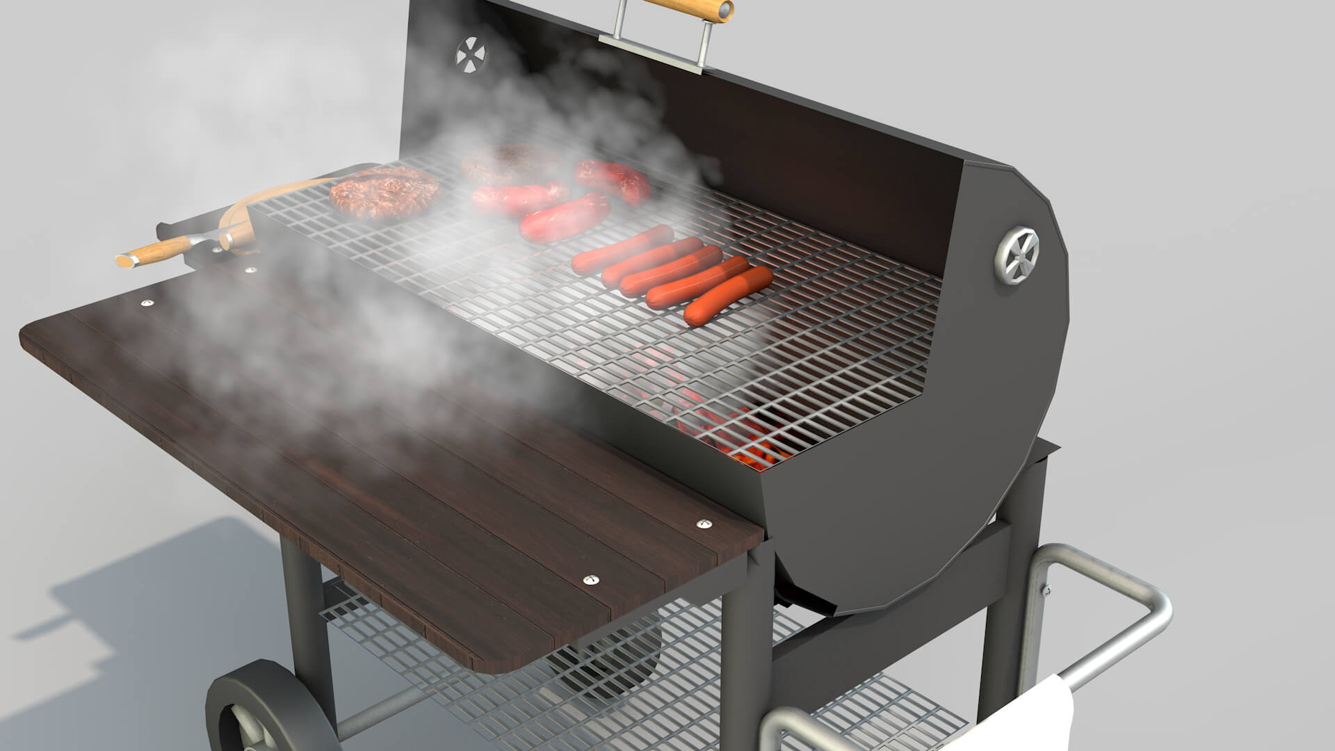 Grill Barbecue Steam - 3D Model by renatodalle