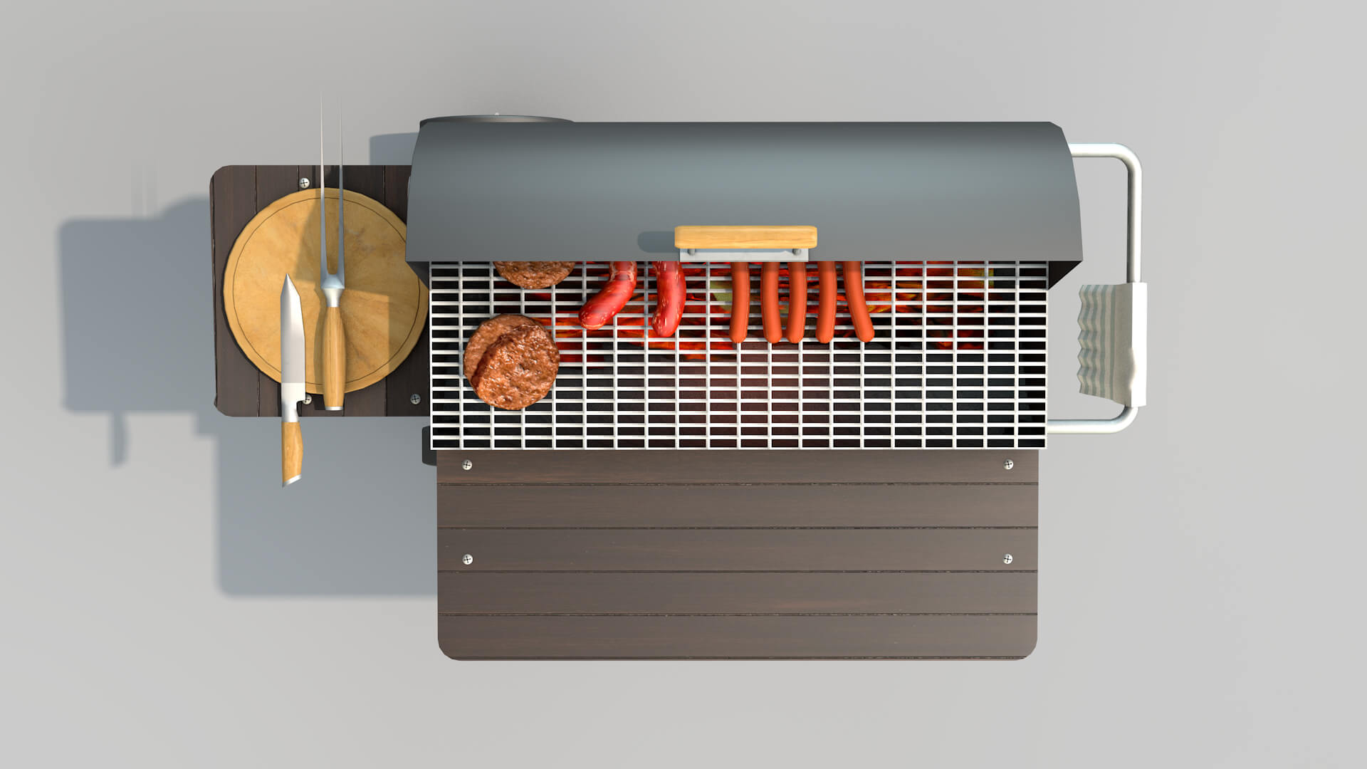 Grill Barbecue Steam - 3D Model by renatodalle