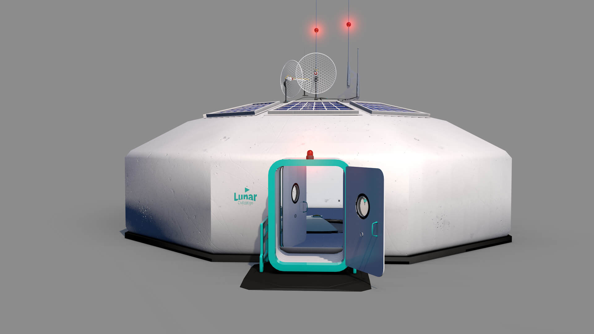 Lunar Shelter Bunker - 3D Model by renatodalle