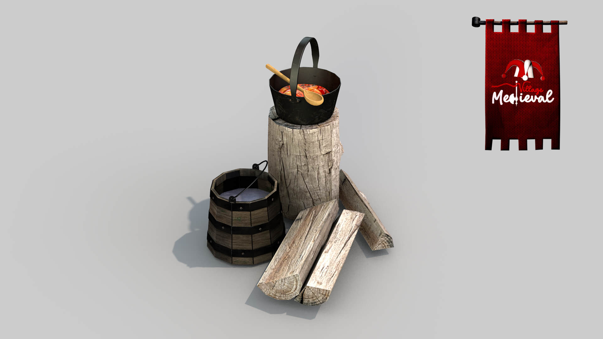 Medieval Bonfire Scenario - 3D Model by renatodalle