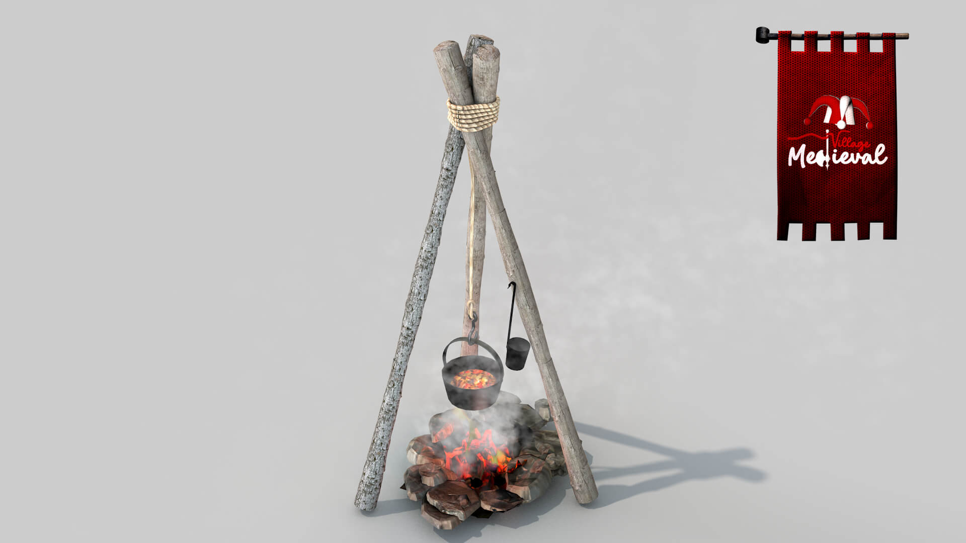 Medieval Bonfire Scenario - 3D Model by renatodalle