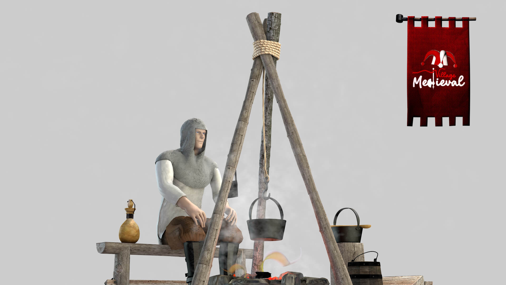 Medieval Bonfire Scenario - 3D Model by renatodalle