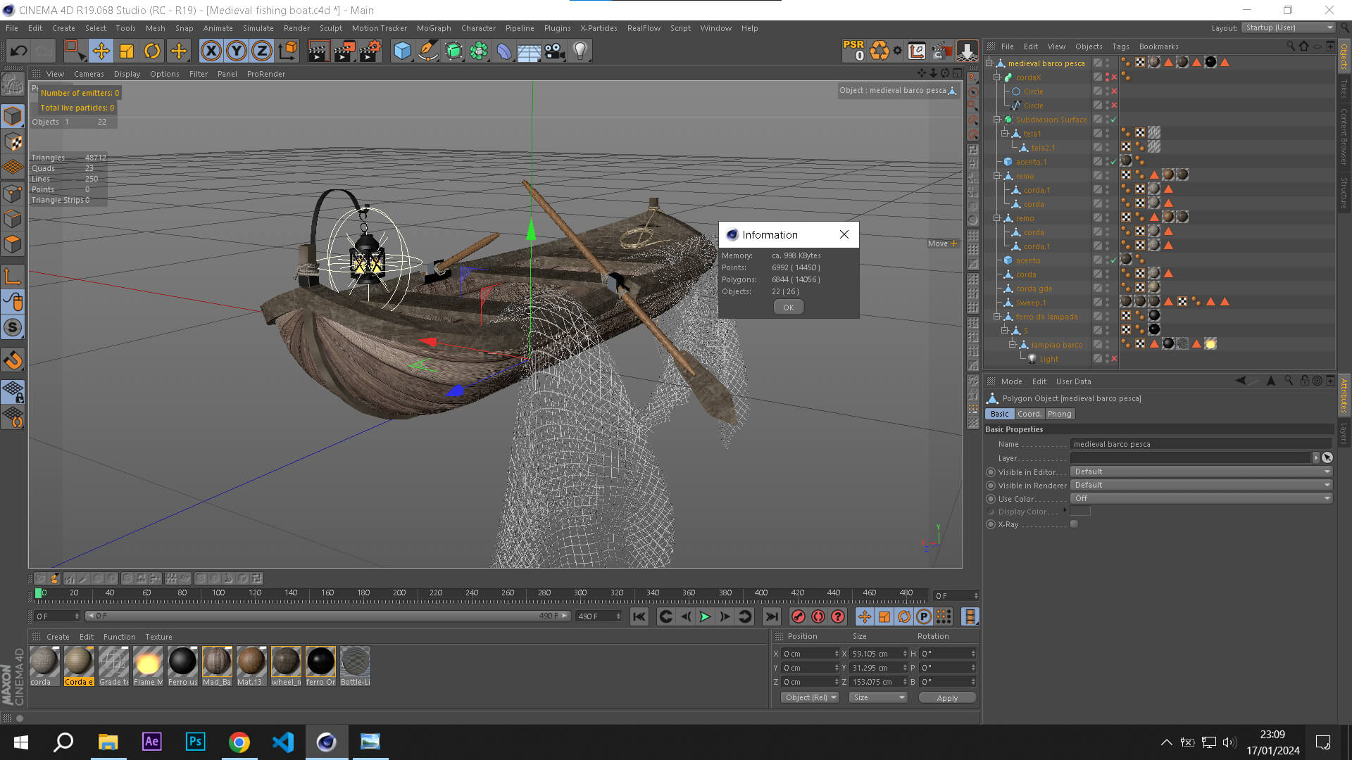 Medieval Fishing Boat - 3D Model by renatodalle