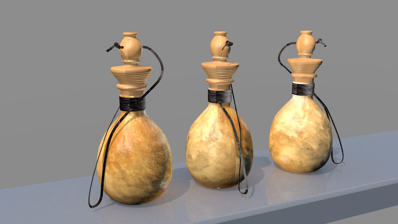 Medieval Gourd Water - 3D Model by renatodalle