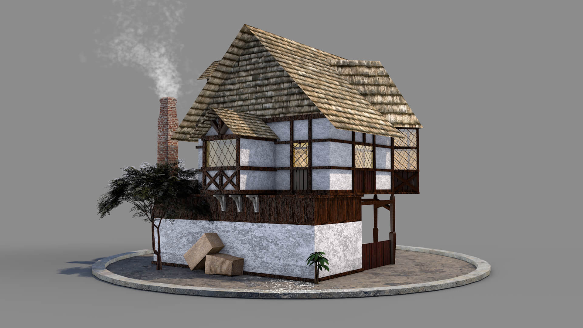Medieval House 04 - 3D Model by renatodalle
