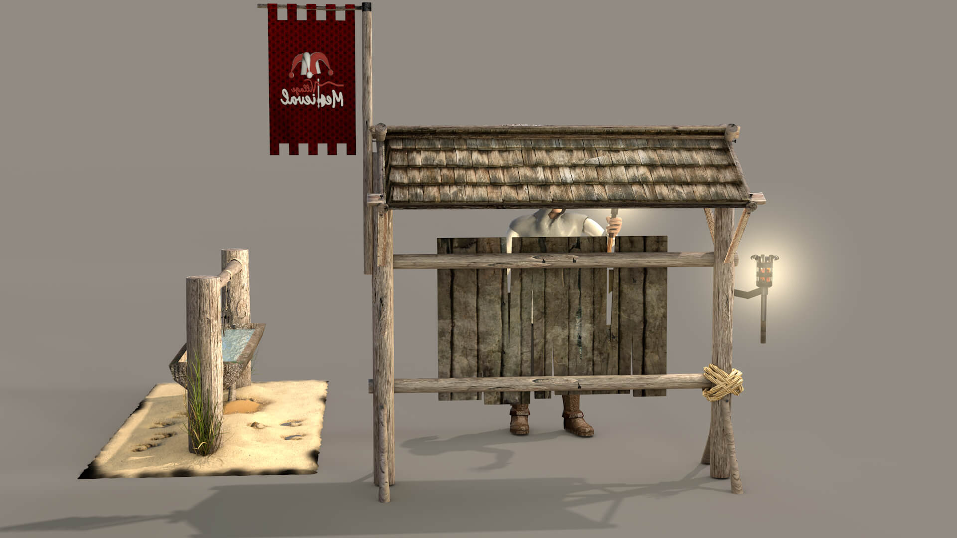 Medieval Kingdom Message Board Scene - 3D Model by renatodalle