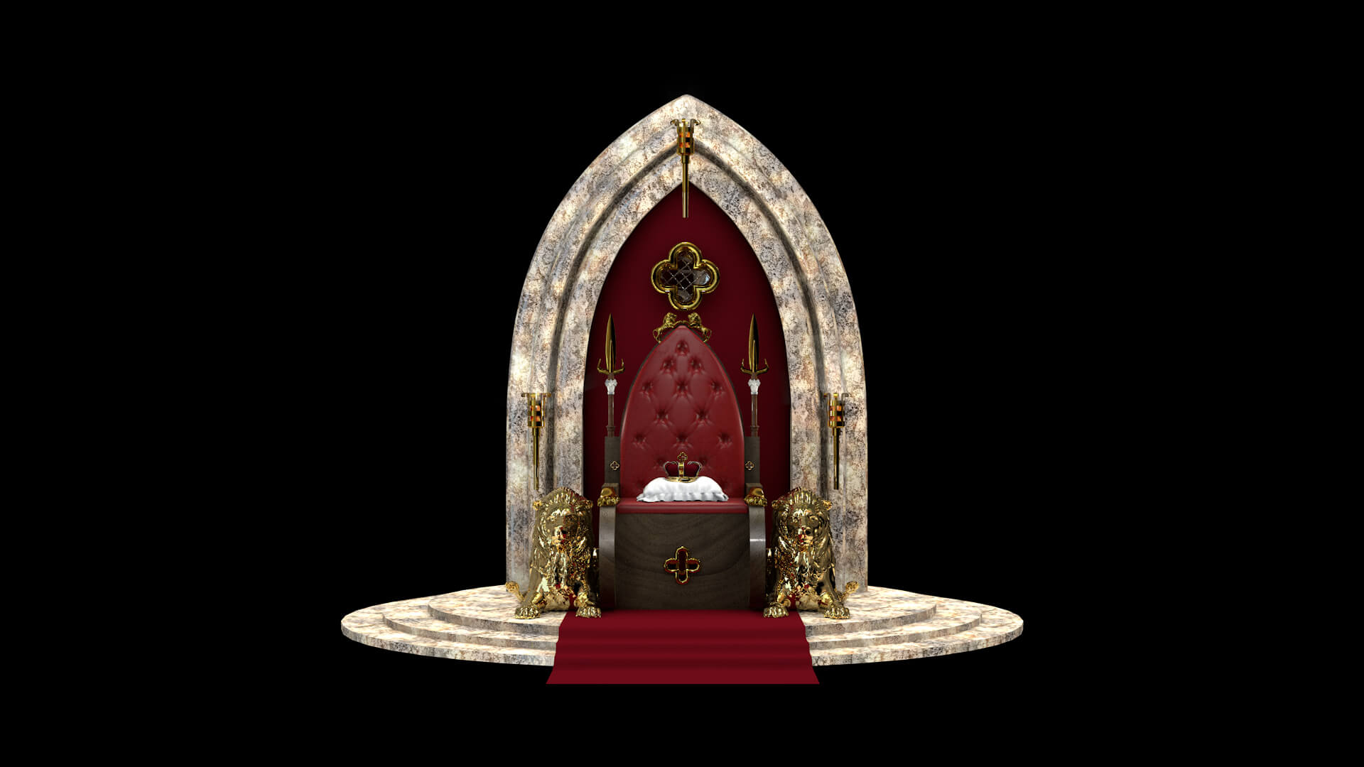 Medieval King's Throne - 3D Model by renatodalle