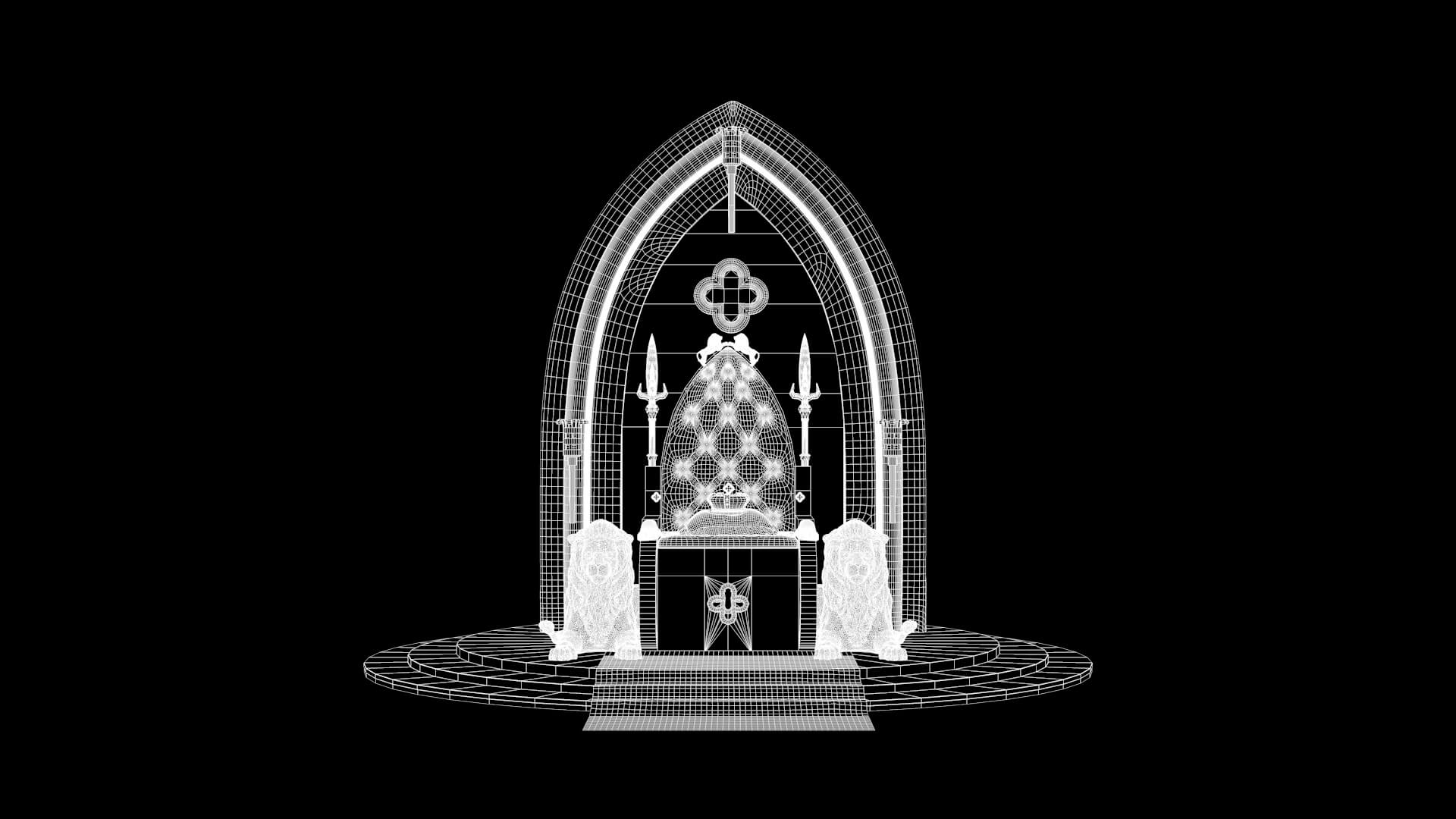 Medieval King's Throne - 3D Model by renatodalle