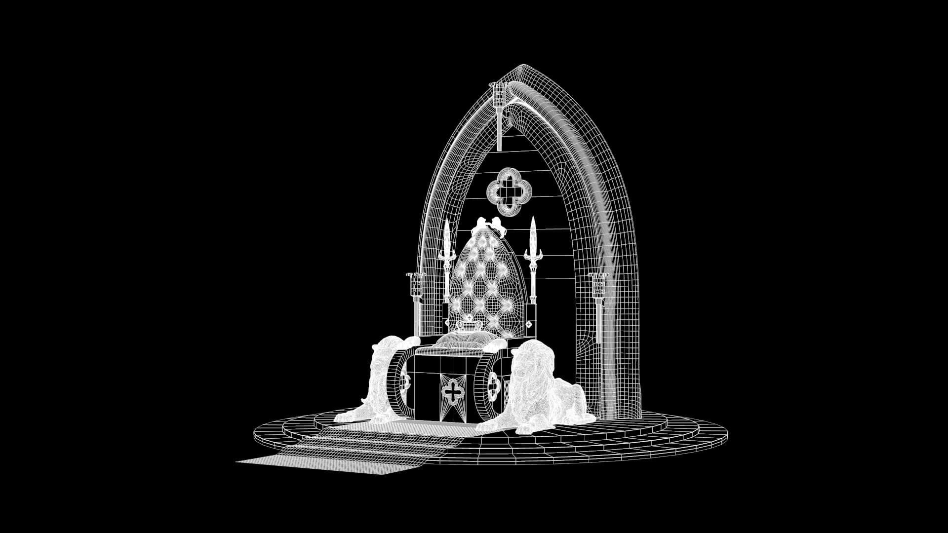 Medieval King's Throne - 3D Model by renatodalle