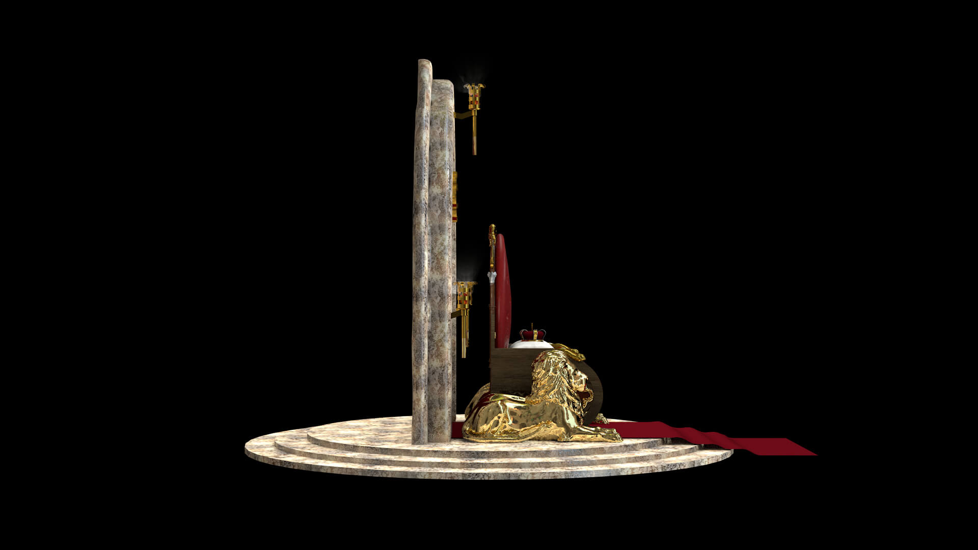 Medieval King's Throne - 3D Model by renatodalle