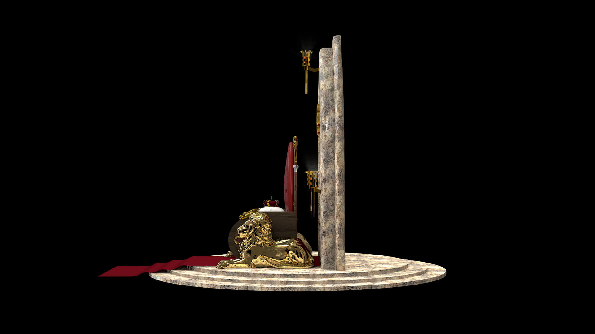 Medieval King's Throne - 3D Model by renatodalle