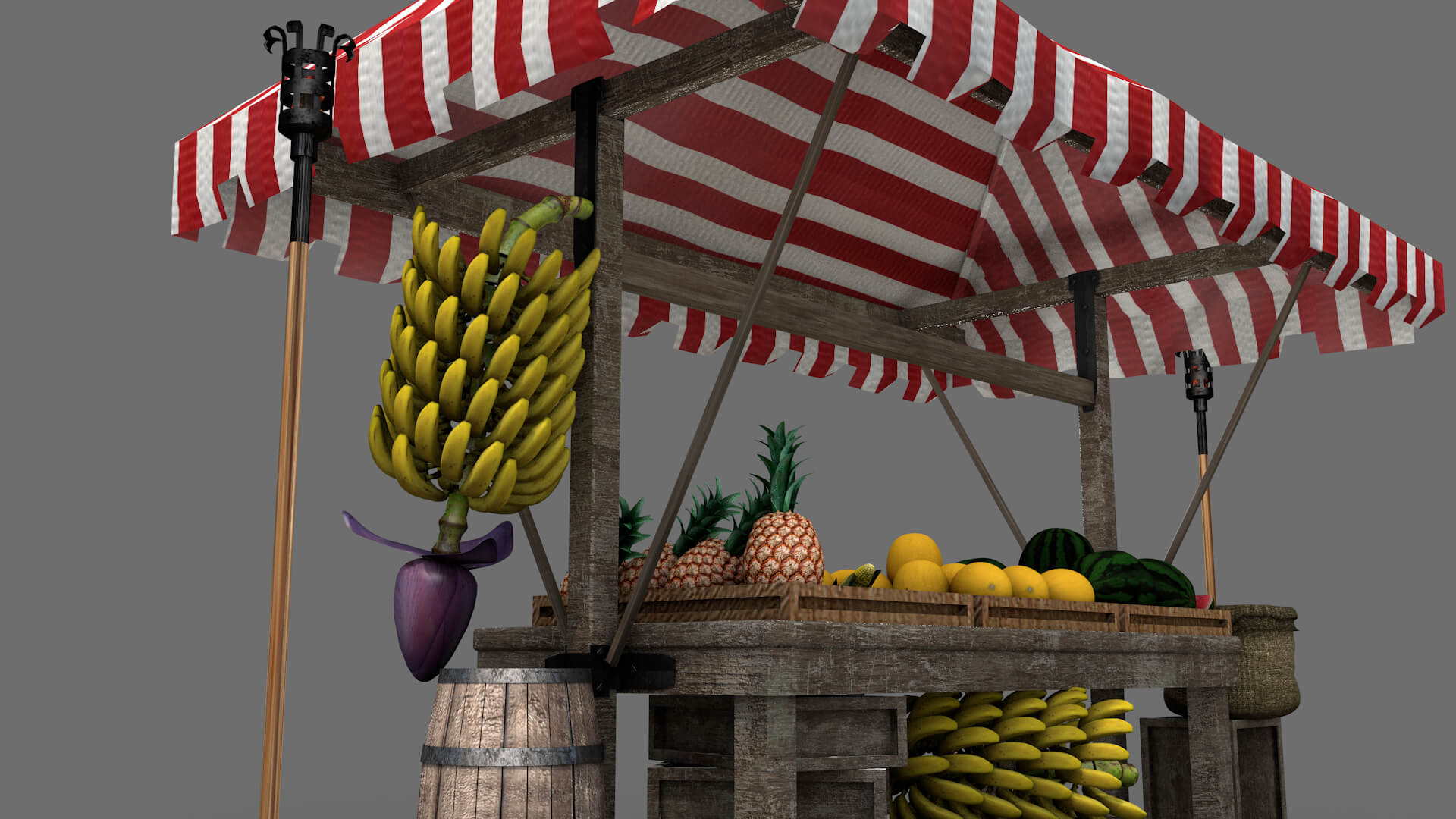 Medieval Market Stall 04 - 3D Model by renatodalle