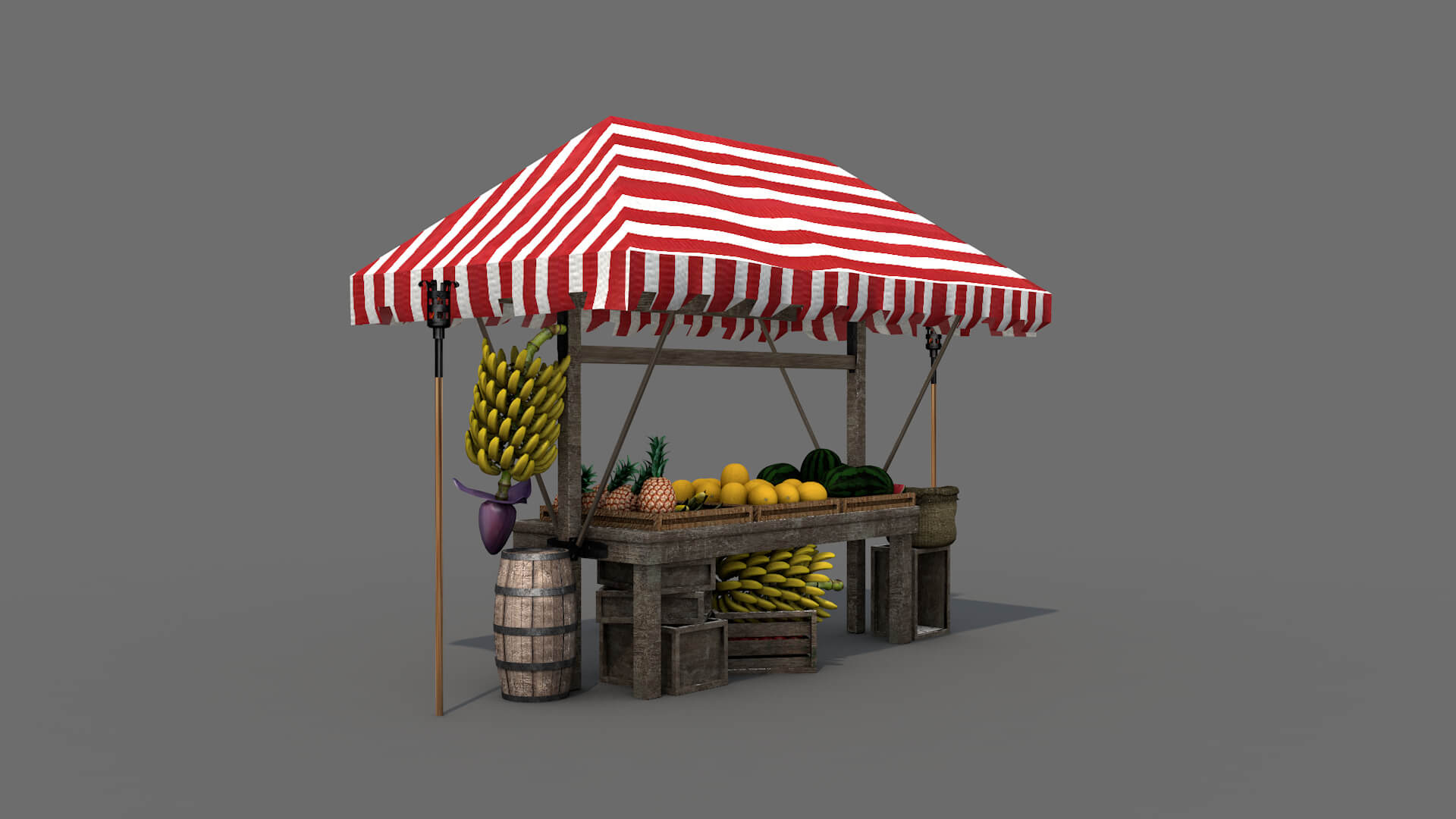 Medieval Market Stall 04 - 3D Model by renatodalle