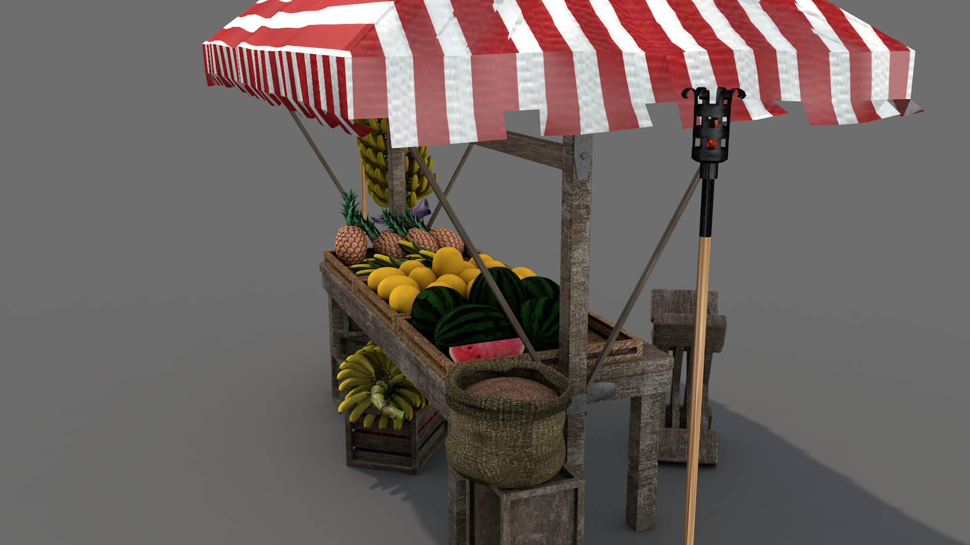 Medieval Market Stall 04 - 3D Model by renatodalle