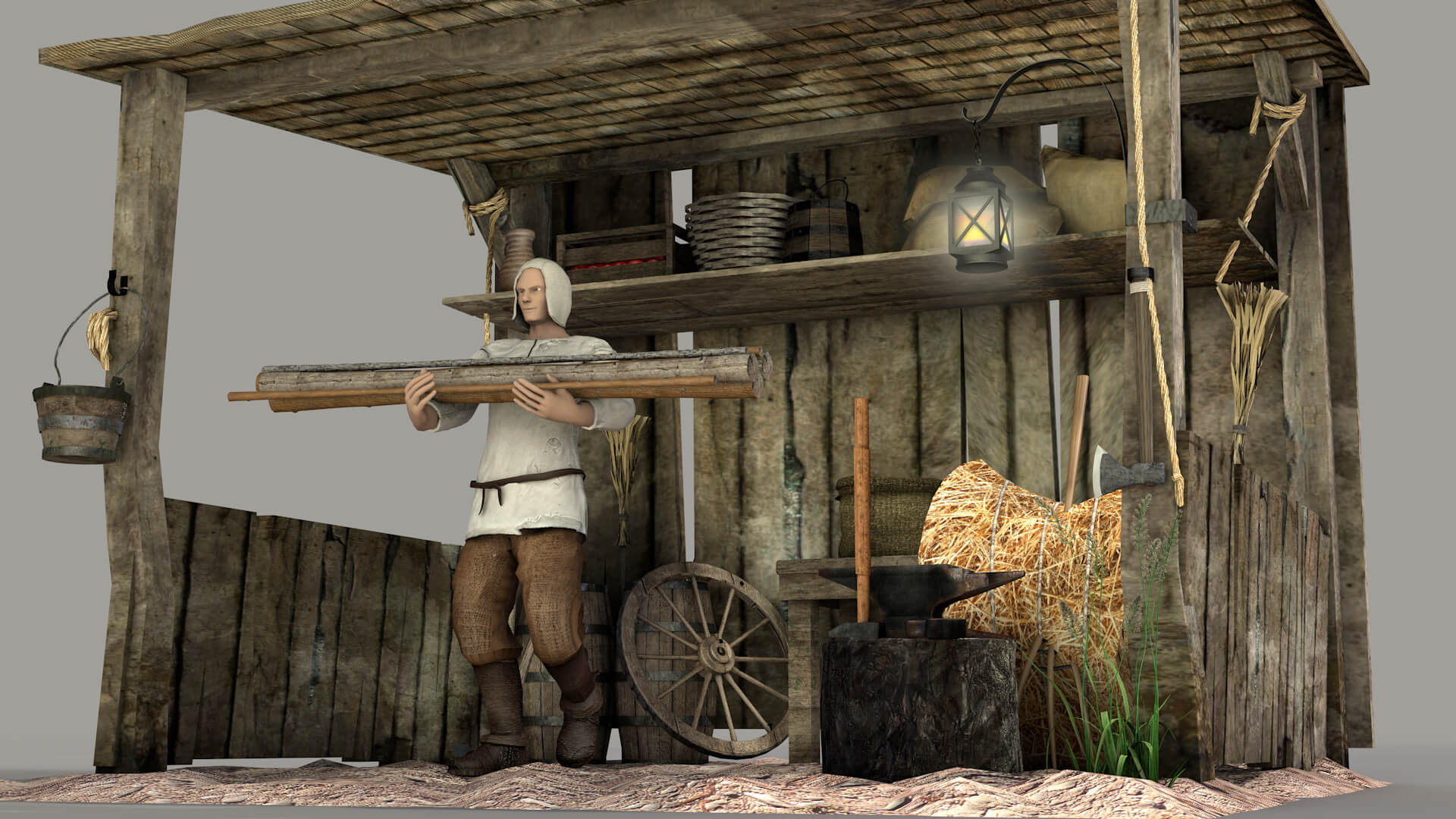 Medieval Shed - 3D Model by renatodalle